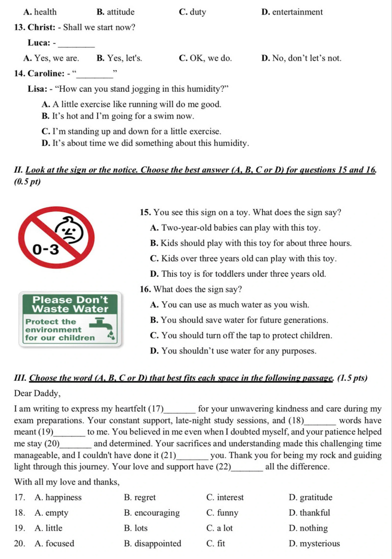 Đáp án gợi ý môn tiếng Anh đề tham khảo tuyển sinh lớp 10 TP.HCM năm 2025