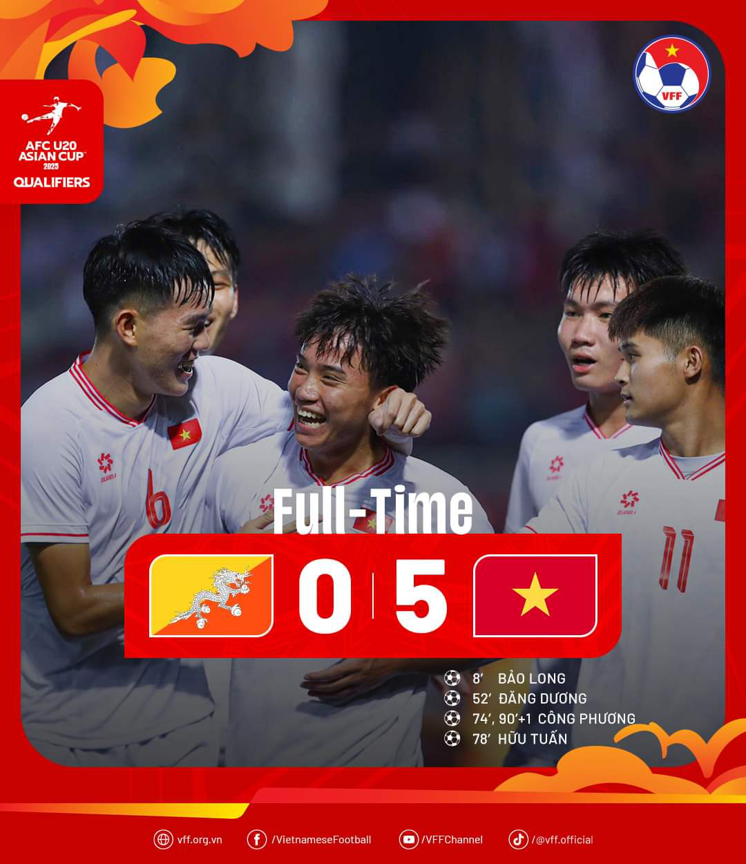 Công Phương tỏa sáng, U20 Việt Nam thắng 5-0 tại vòng loại châu Á