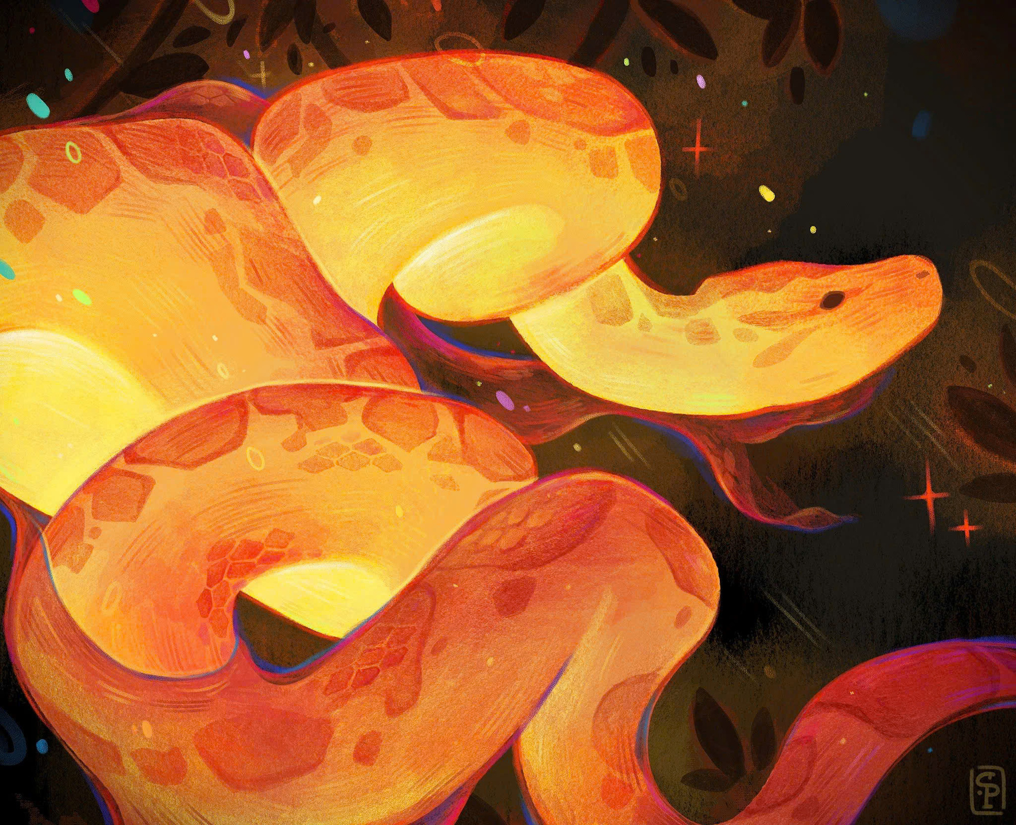 Loạt tranh vẽ con rắn sống động của nghệ sĩ Việt mừng Tết Ất Tỵ 2025