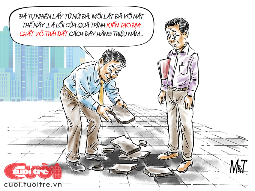 Đá vỉa hè vỡ nát là do kiến tạo địa chất - Tuổi Trẻ Online