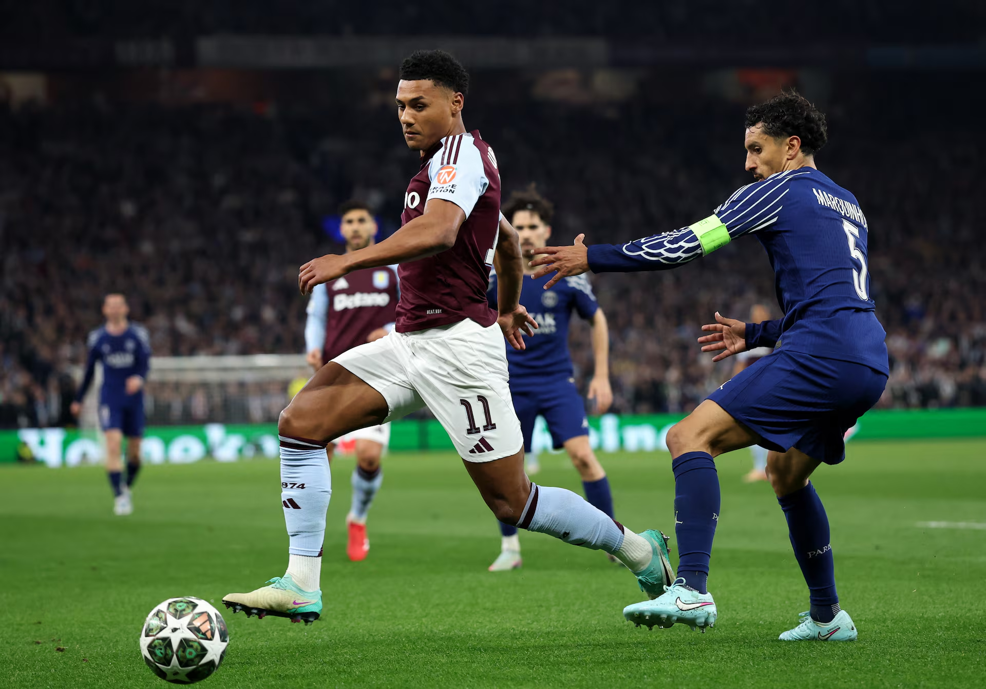 PSG survive Aston Villa scare to reach Champions League semis