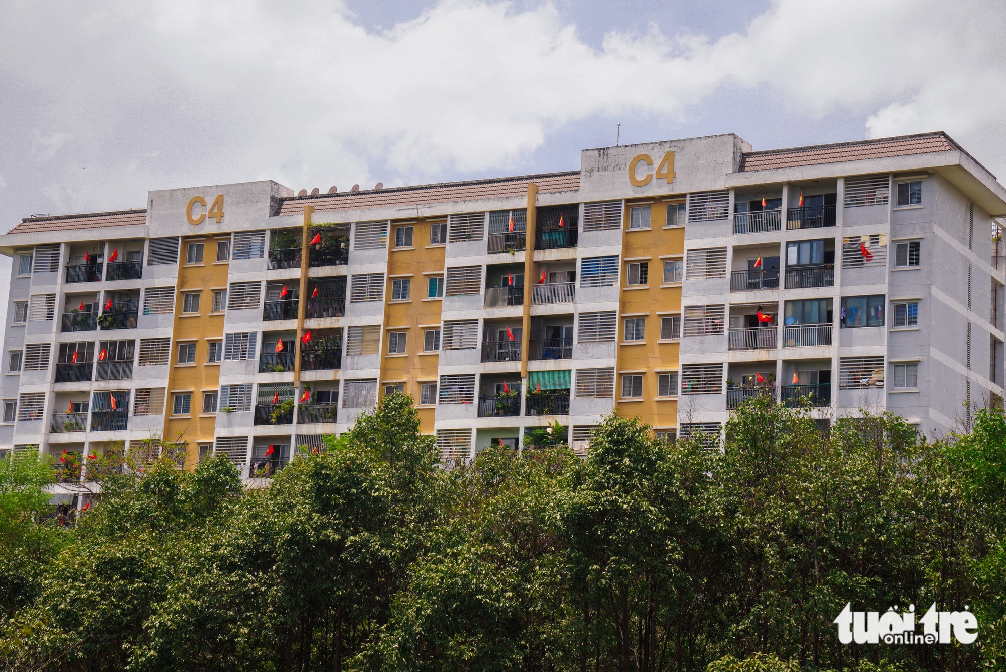 Vietnamese flags adorn apartment balconies across Ho Chi Minh City for ...