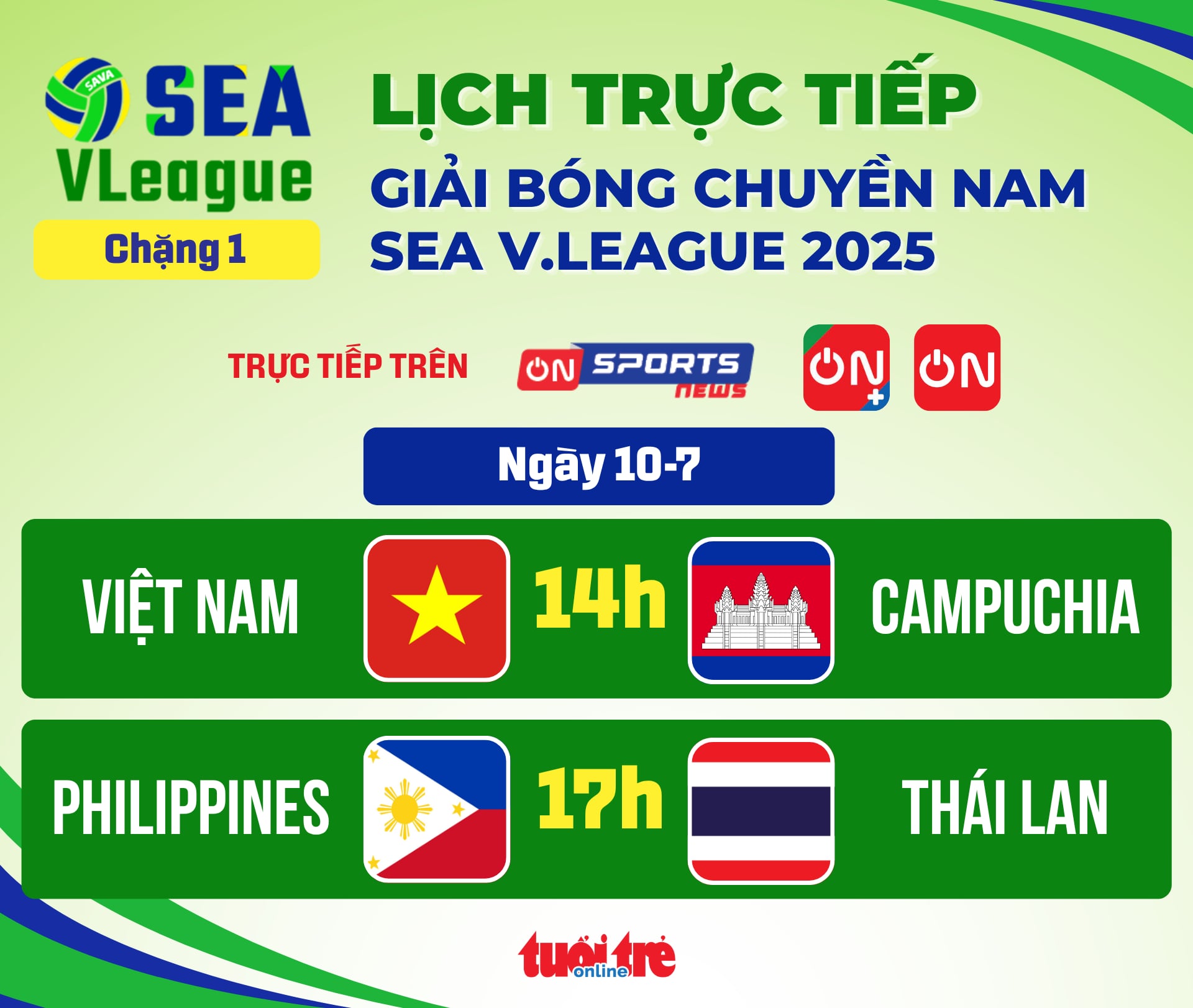 Lịch trực tiếp SEA V.League ngày 10-7: Cơ hội cho tuyển Việt Nam