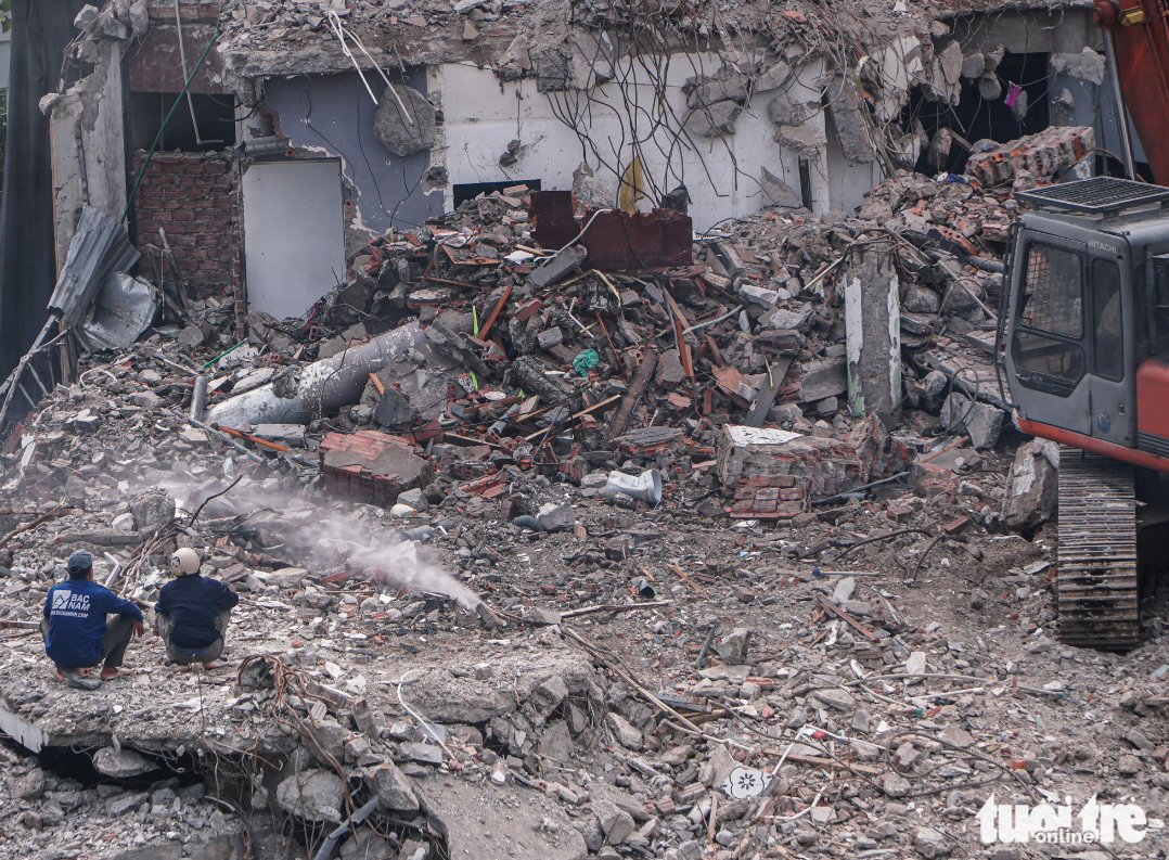 Final stages of demolition underway at Hanoi's iconic 'Shark Jaw' building