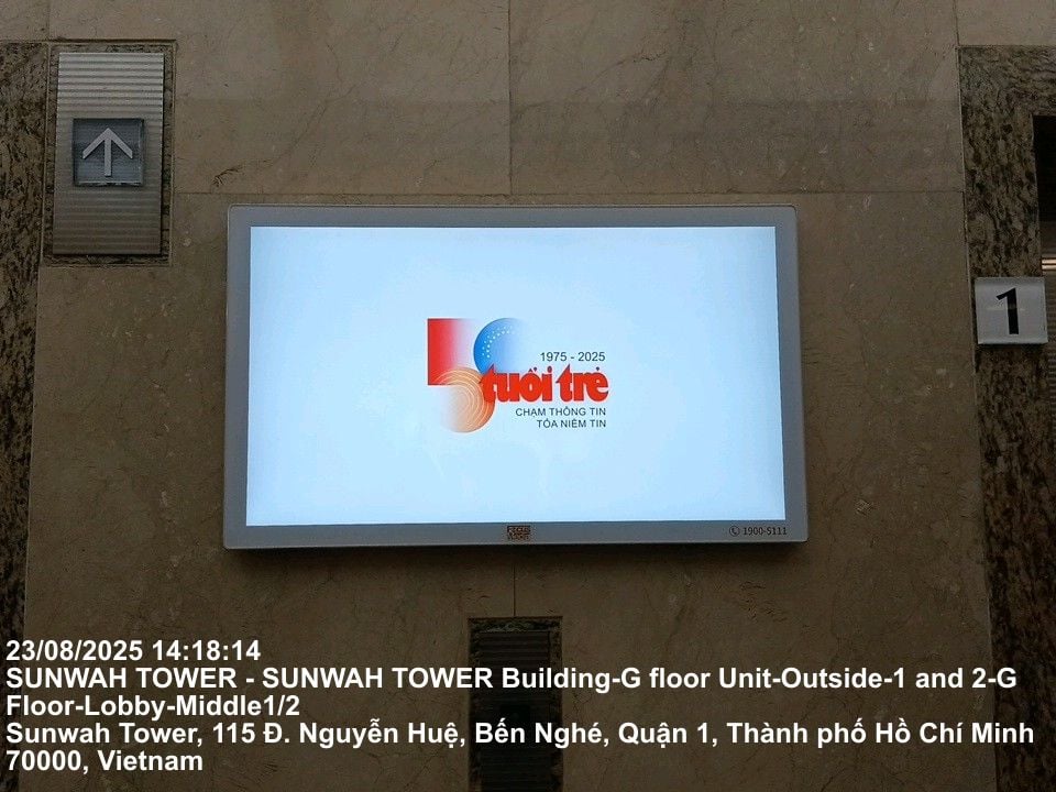Tuoi Tre's 50th-anniversary logo shown on 5,000 elevator LCD screens in ...