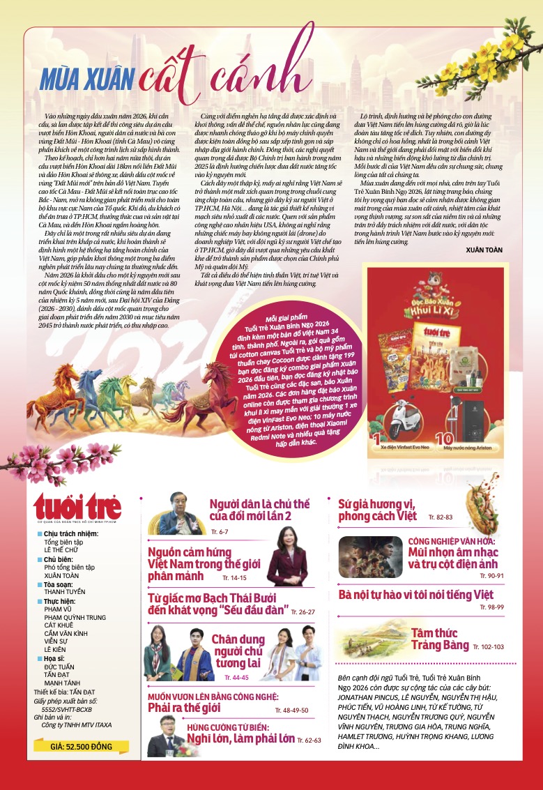 This morning, the Spring 2026 issue of Tuoi Tre magazine was officially ...