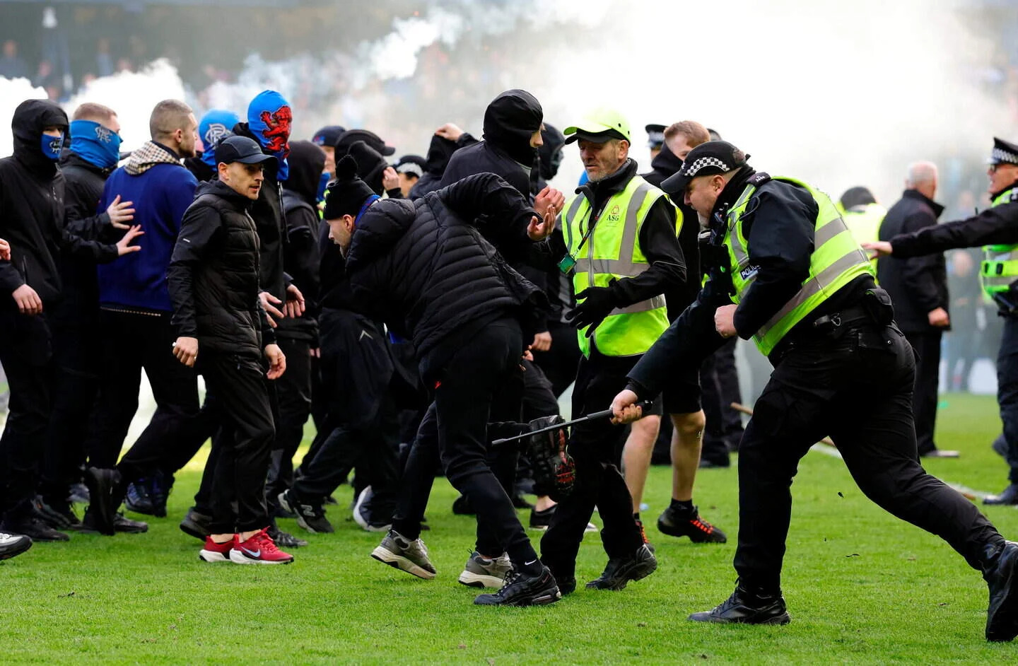 Horrific fight breaks out in the world's oldest derby match.