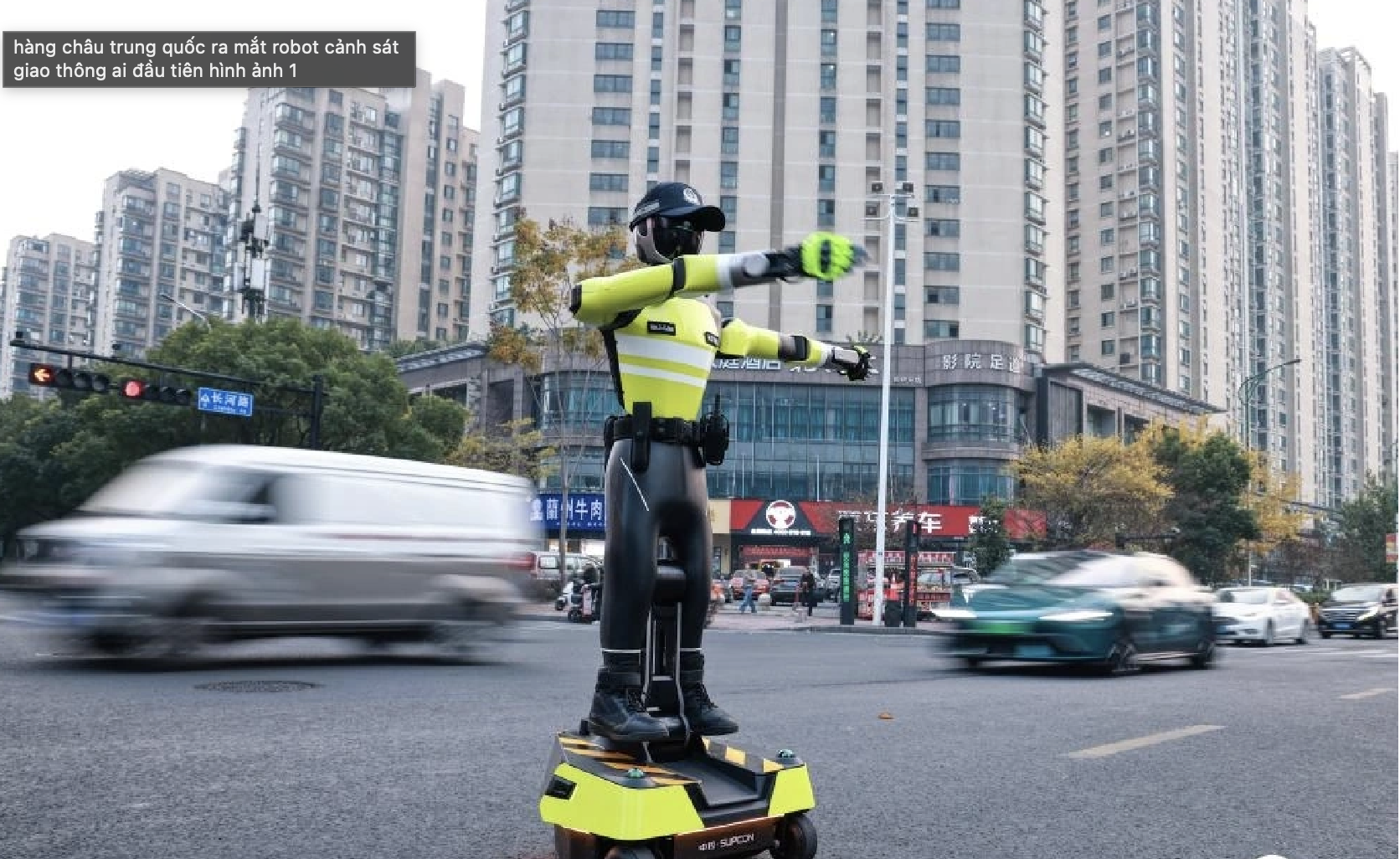 AI robots are taking to the streets to act as traffic police in China.