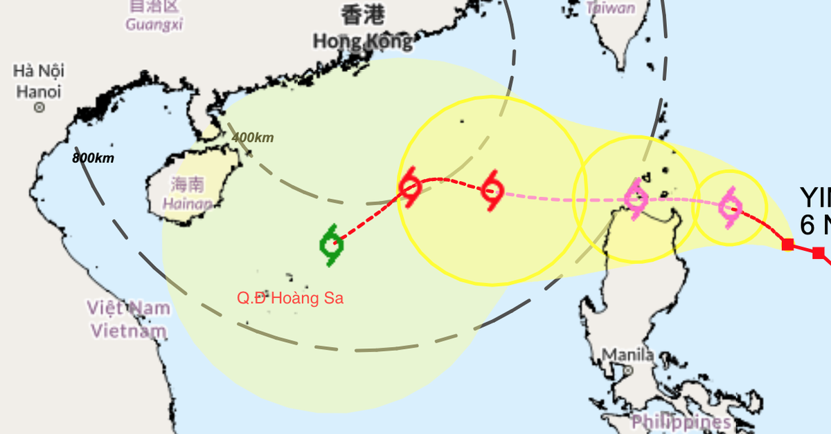 Bão Yinxing mạnh lên cấp 13, đang hướng vào Biển Đông - Tuổi Trẻ Online