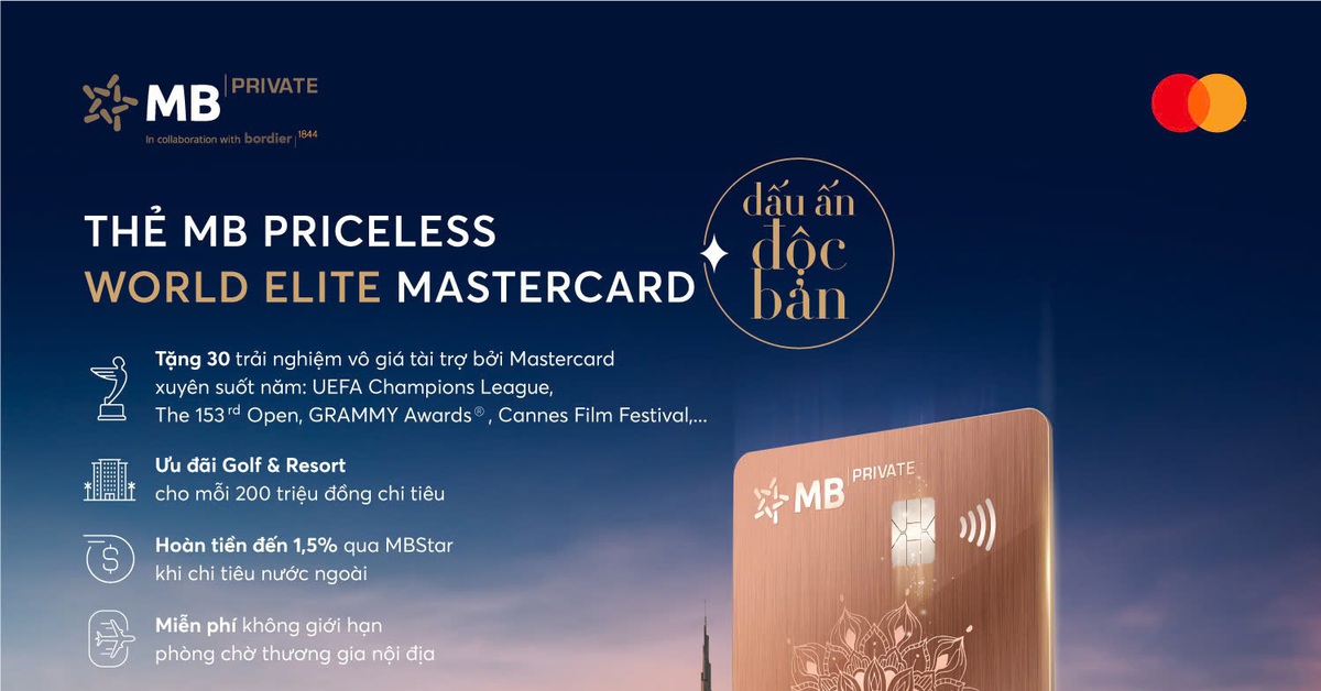 MB và Mastercard ra mắt thẻ tín dụng MB Priceless World Elite ...