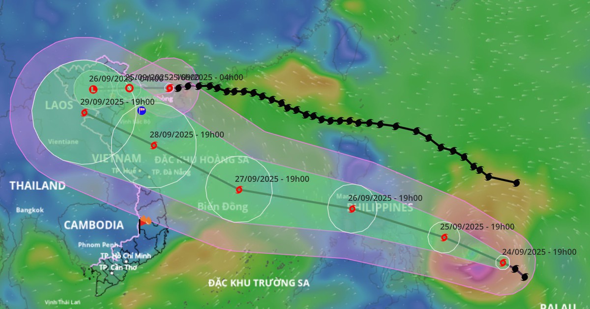 Bão Bualoi đang đi nhanh, đêm mai vào Biển Đông, hướng về Bắc Trung Bộ ...