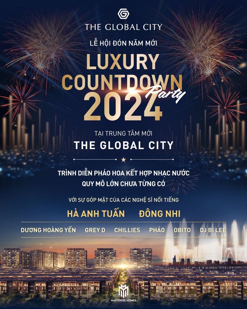 Đến The Global City tham dự lễ hội Countdown ngắm pháo hoa mừng năm mới ...