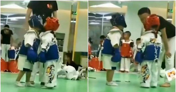 Trọng tài 'hạn hán lời' với màn chào hỏi của hai võ sĩ nhí
