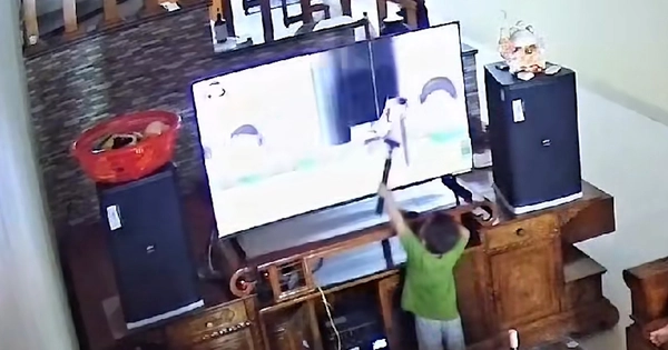 'Khối nghỉ hè' cầm vá đập vỡ màn hình tivi