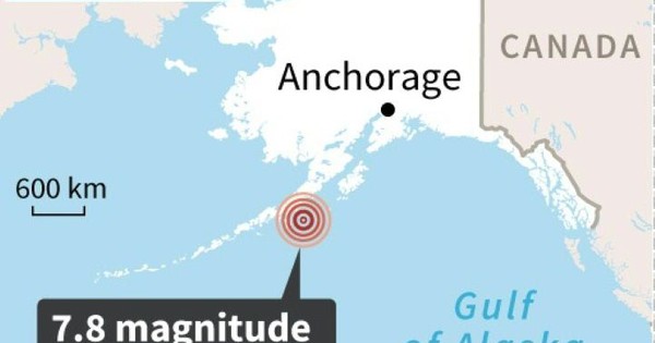Tsunami warning as 7.8 quake hits off Alaska: USGS